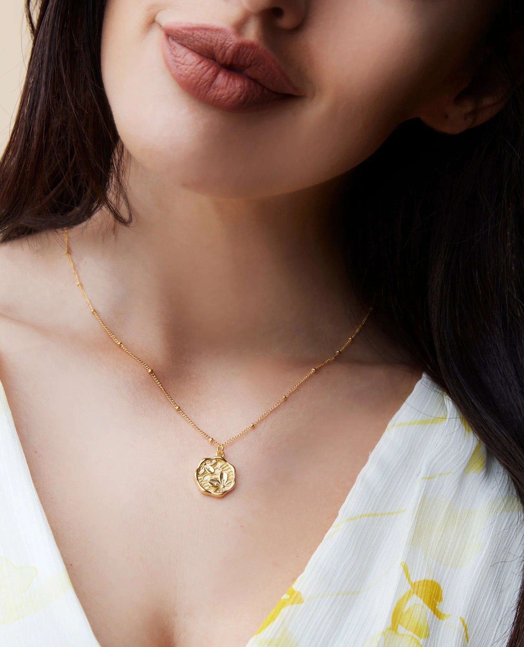 Cherry Blossoms Flower Coin Necklace – A Symbol of Beauty and Renewal ...