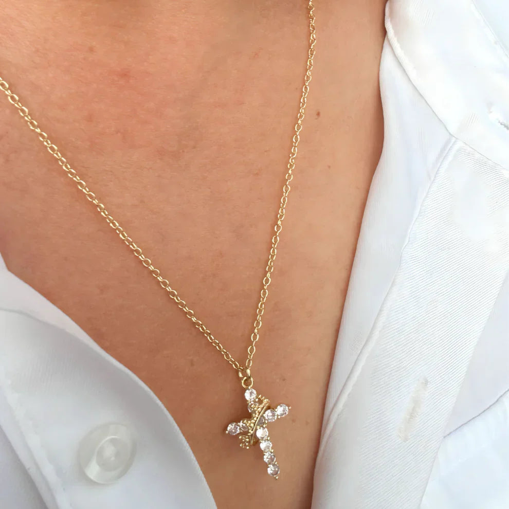 Cross With Crown Necklace – Wear Your Faith with Elegance – Heart Melting