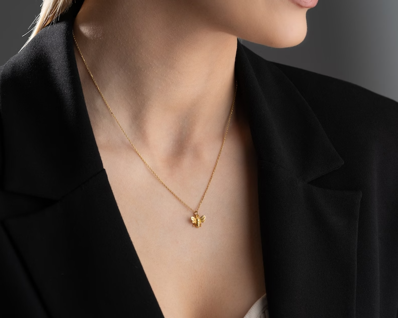 Elegant Dainty Bee Necklace – A Symbol of Hard Work and Harmony, Perfe ...