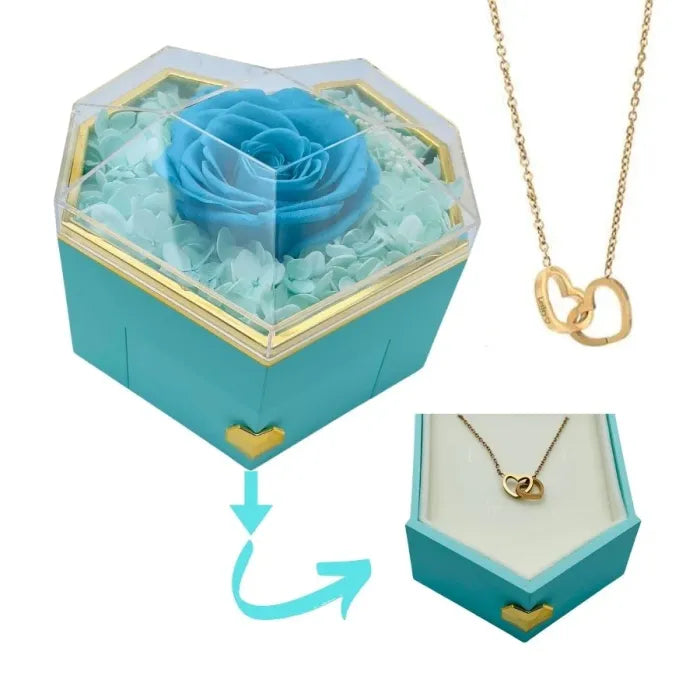 Forever Rose Heart Box - Personalized Necklace Gift Set – Heart Melting