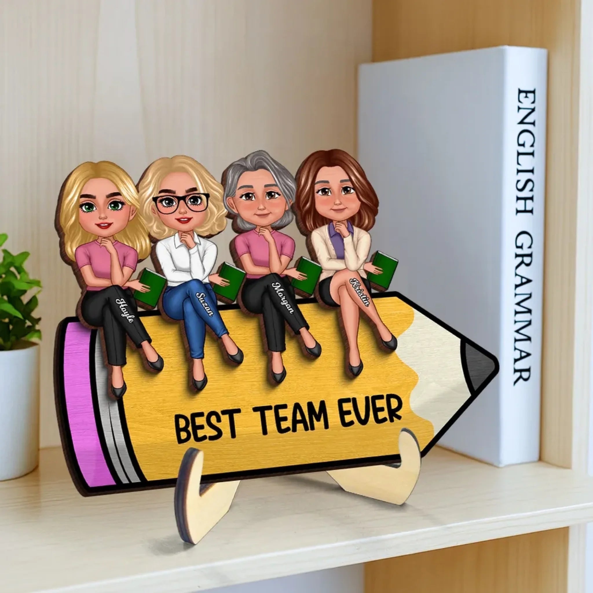 Doll Teacher Best Friends Colleagues Sitting On Pencil Personalized 2 ...