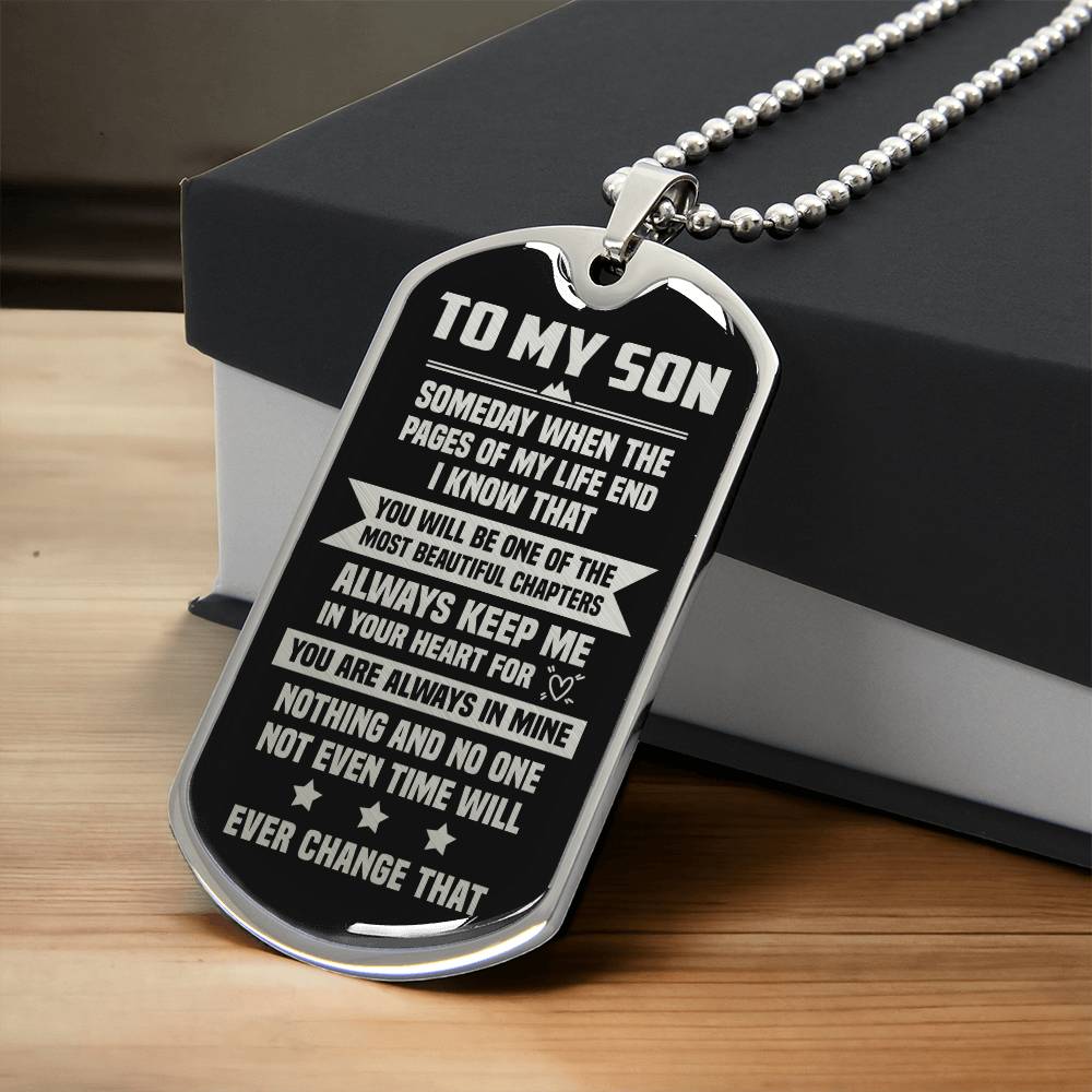 Son Most Beautiful Chapters, Dog Tag Necklace, Christmas Gift Idea For ...