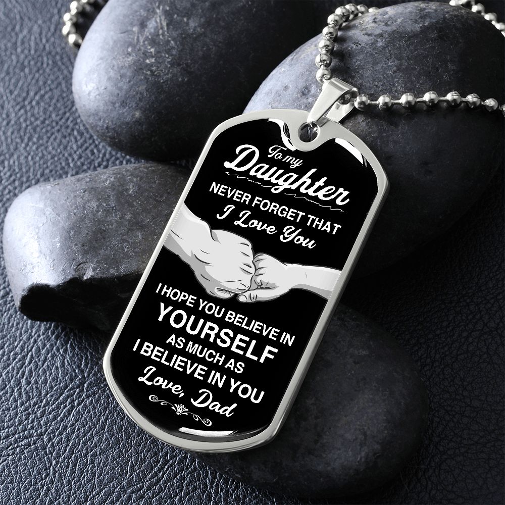To My Daughter Dog Tag Necklace | Believe In Yourself | Gift For Daugh ...