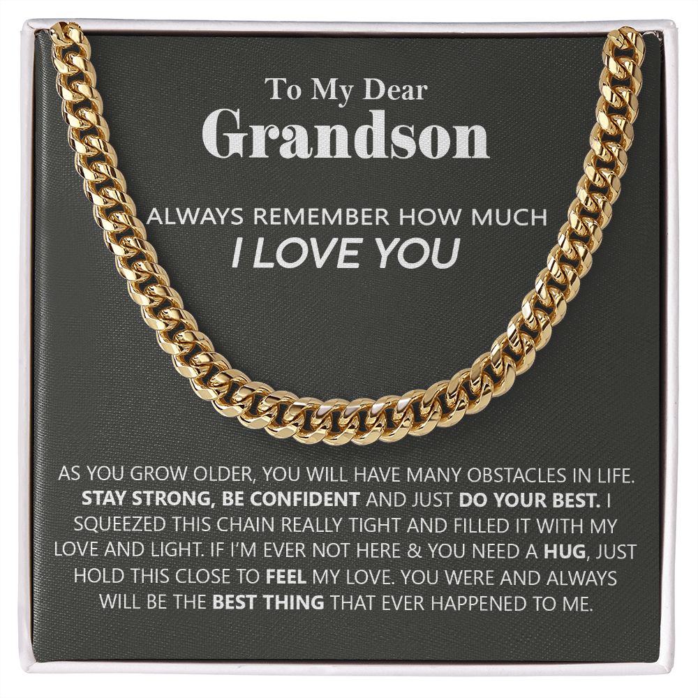 My Dear Grandson | Stay Strong | Gift For Grandson | Cuban Link Chain ...